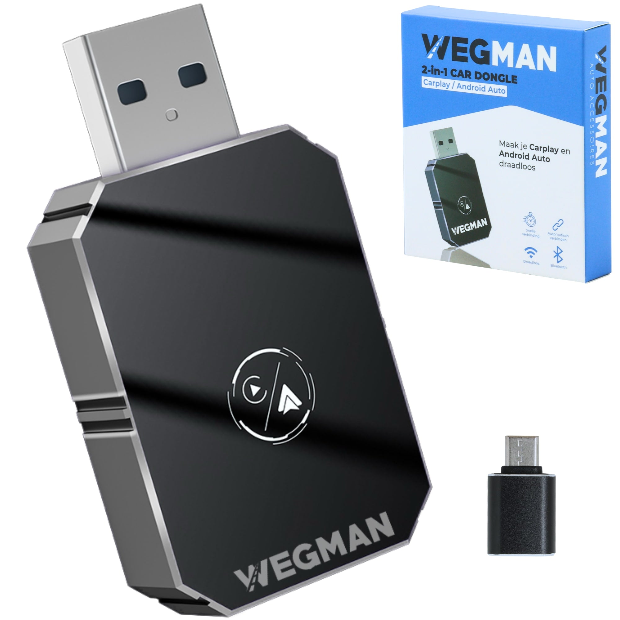 WEGMAN CarPlay & Android Auto Dongle 2 in 1